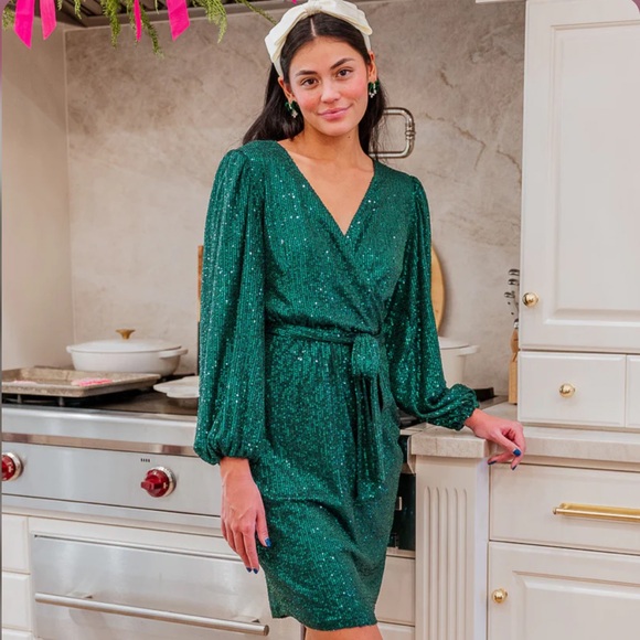 Ivy City Co | Dresses | New Ivy City Jagger Dress In Green Sequin ...